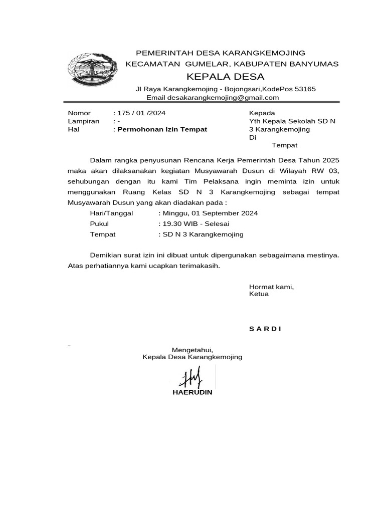 SURAT IJIN TEMPAT | PDF