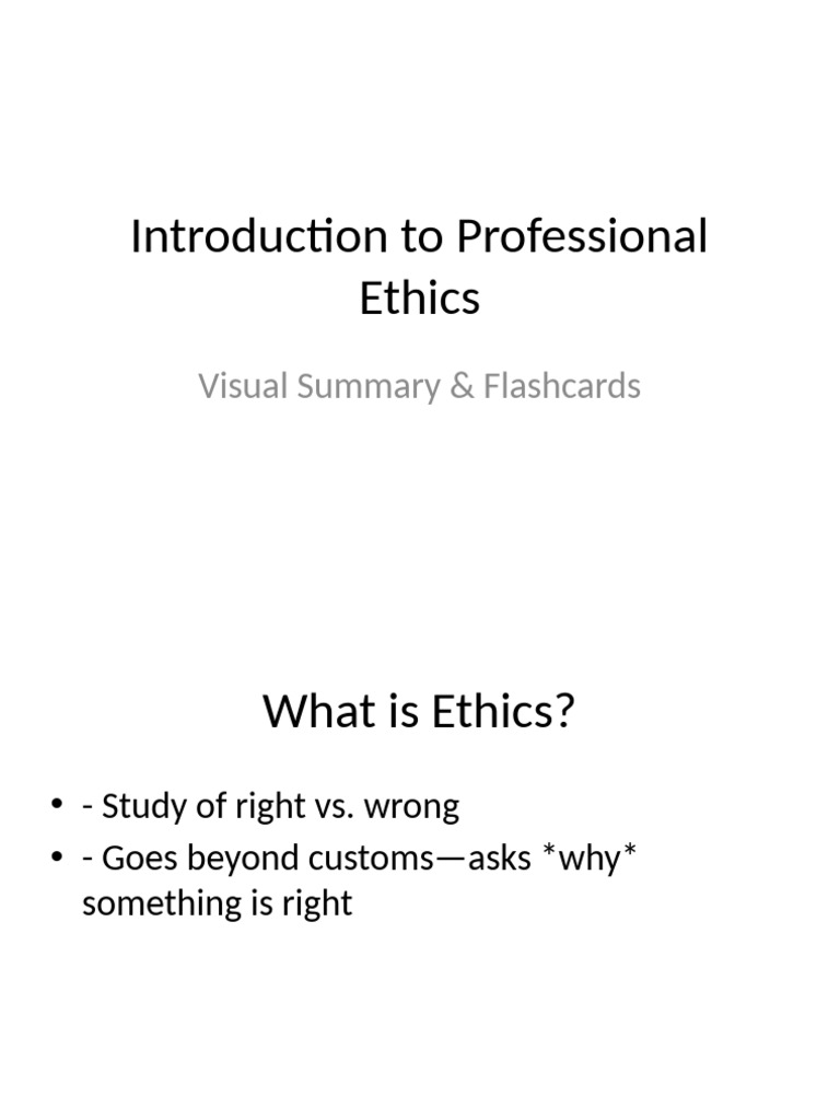 Overview of Professional Ethics Concepts | PDF