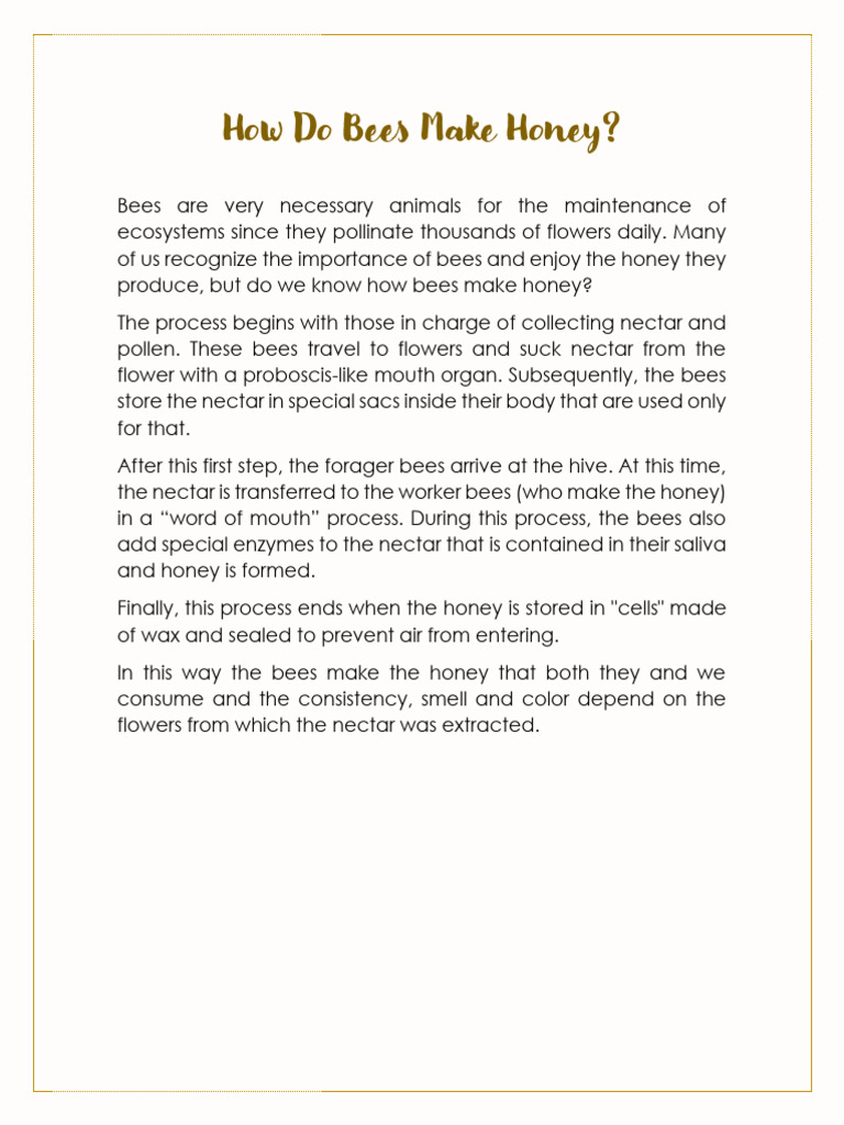 How Do Bees Make Honey | PDF