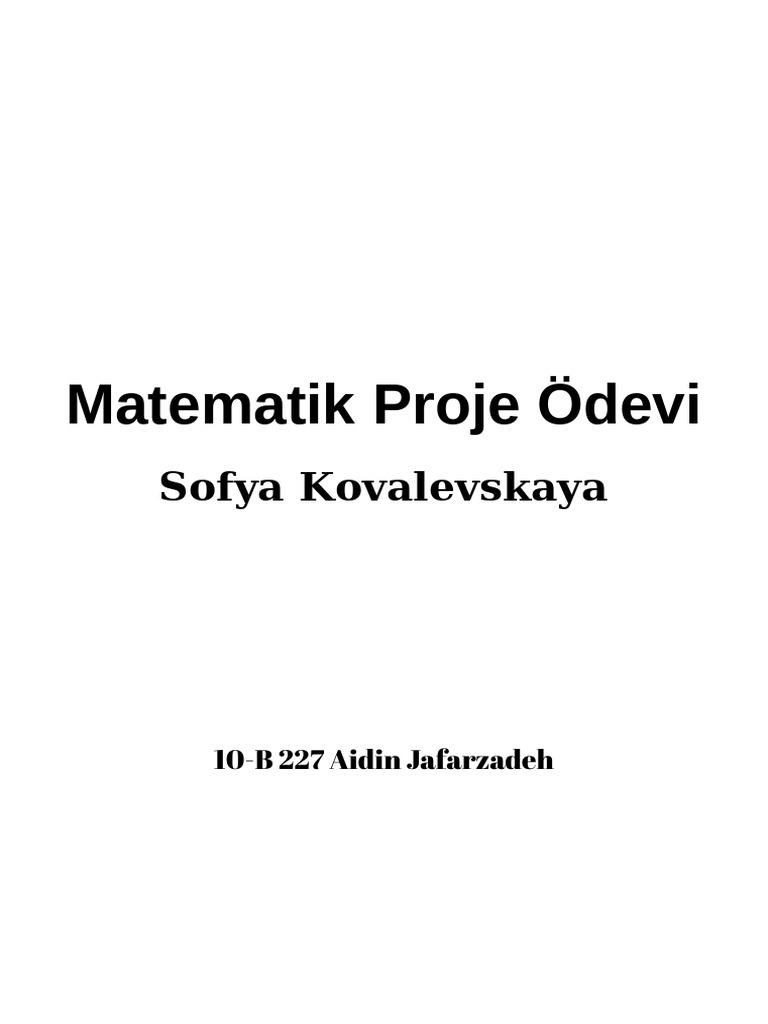 Sofya Kovalevskaya | PDF