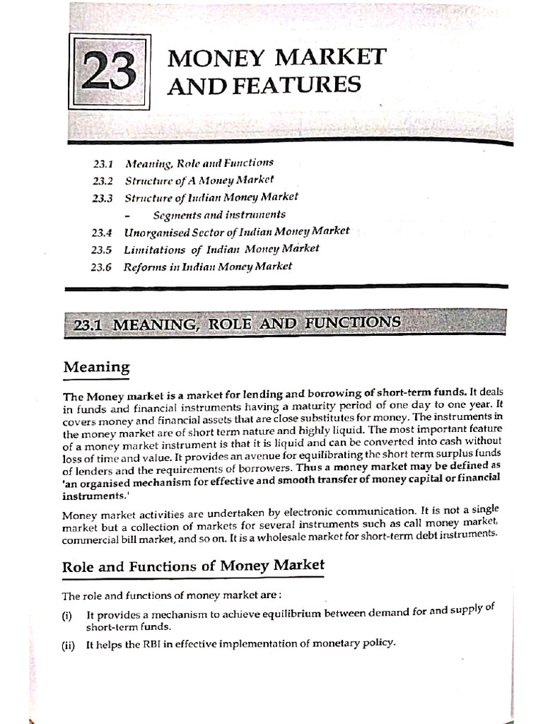 Money Market and Features | PDF