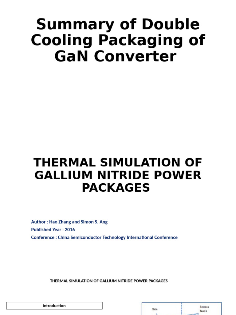 Summary of papers GaN double sided cooling | PDF | Capacitor | Field Effect Transistor