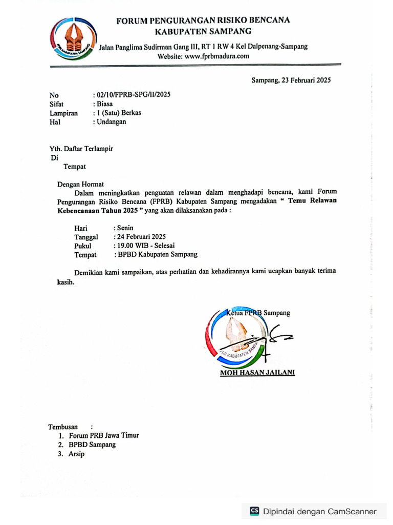 Undangan Temu Relawan 2025 | PDF