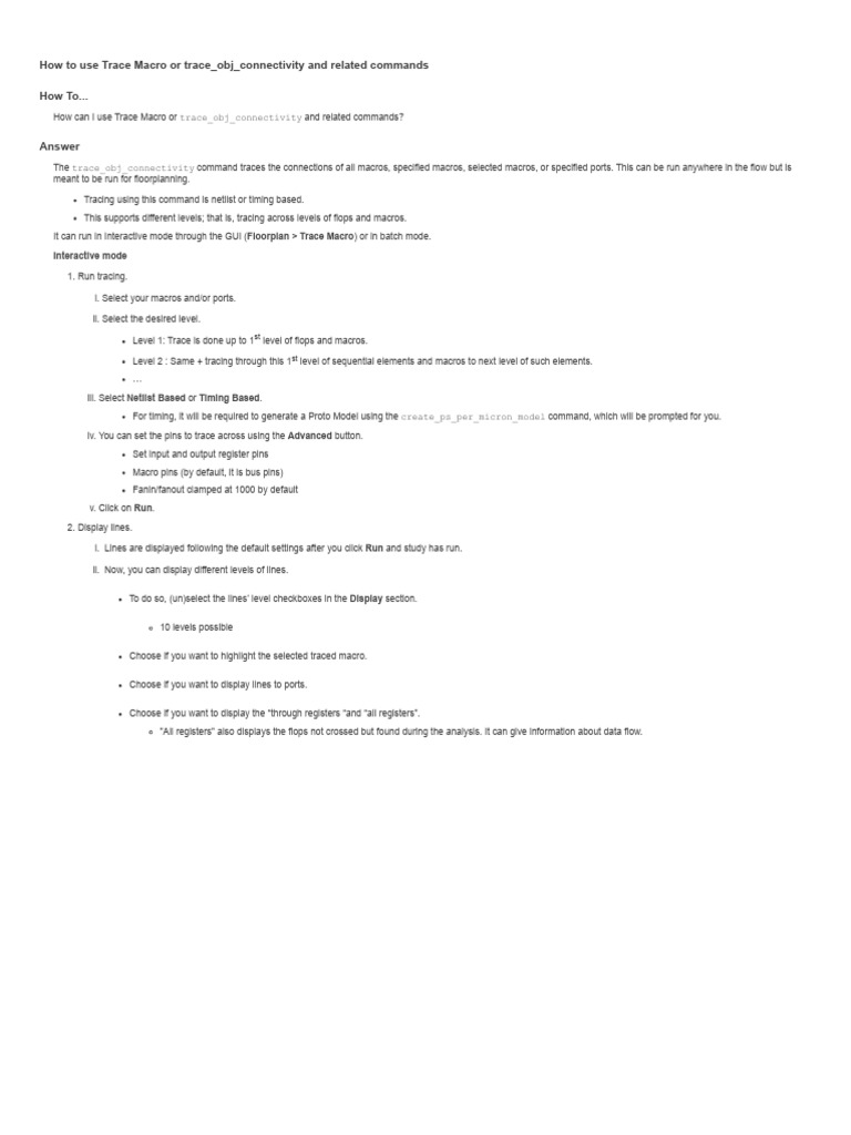 Using Trace Macro for Connectivity Analysis | PDF | Computer ...