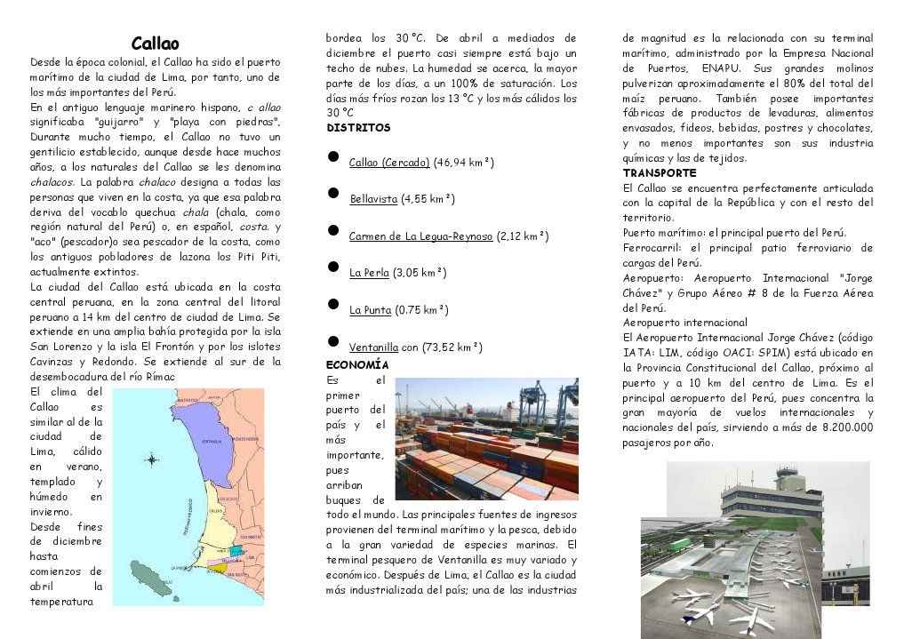 Callao Triptico | PDF | Lima | Perú
