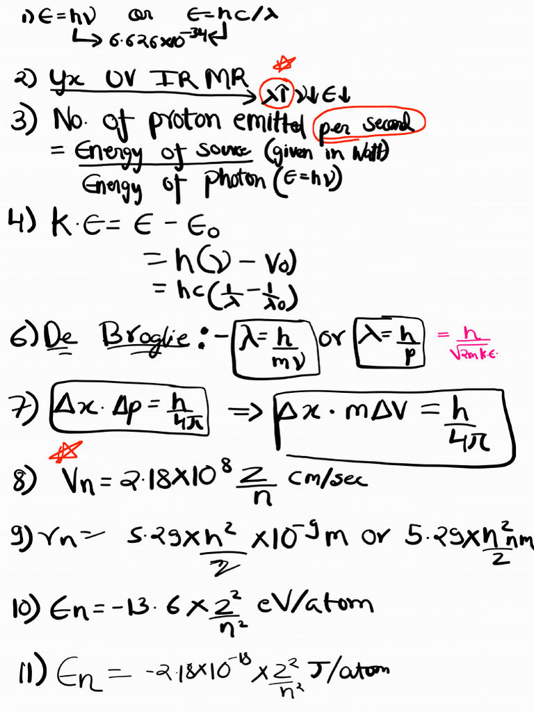 Structure of Atom Formulae - 240809 - 080734 | PDF