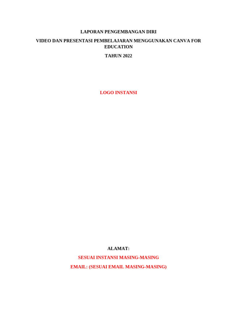 Laporan Pengembangan Diri-1 | PDF