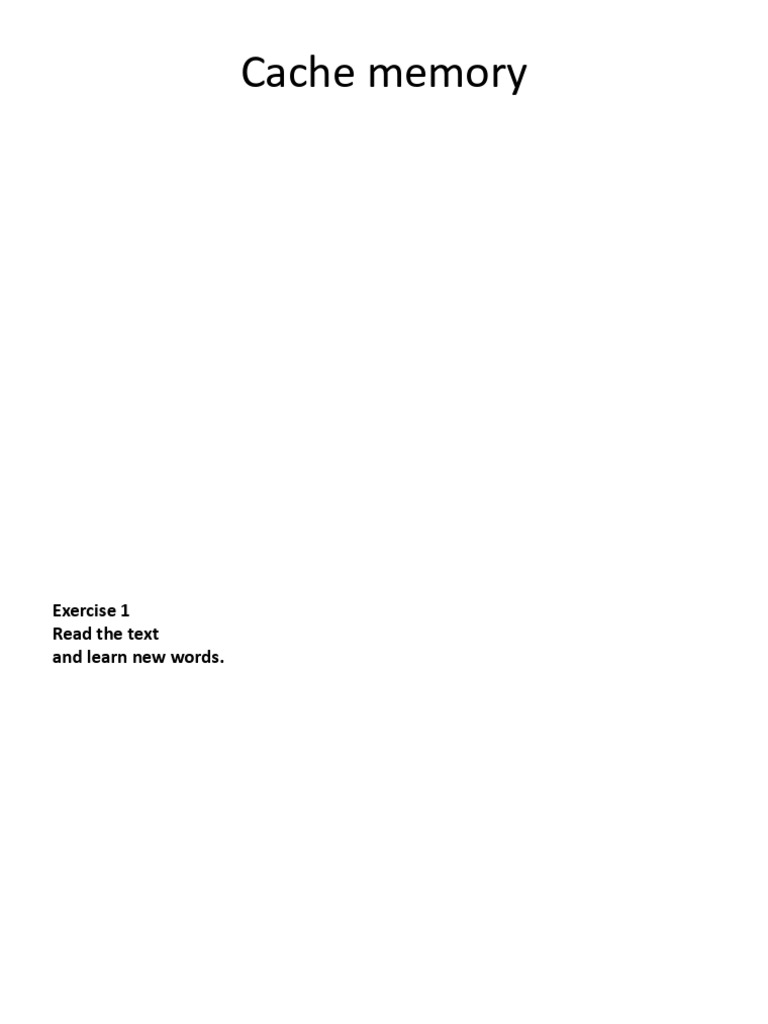 Cache Memory | PDF