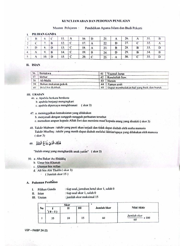 Kunci Psaj 2025 | PDF