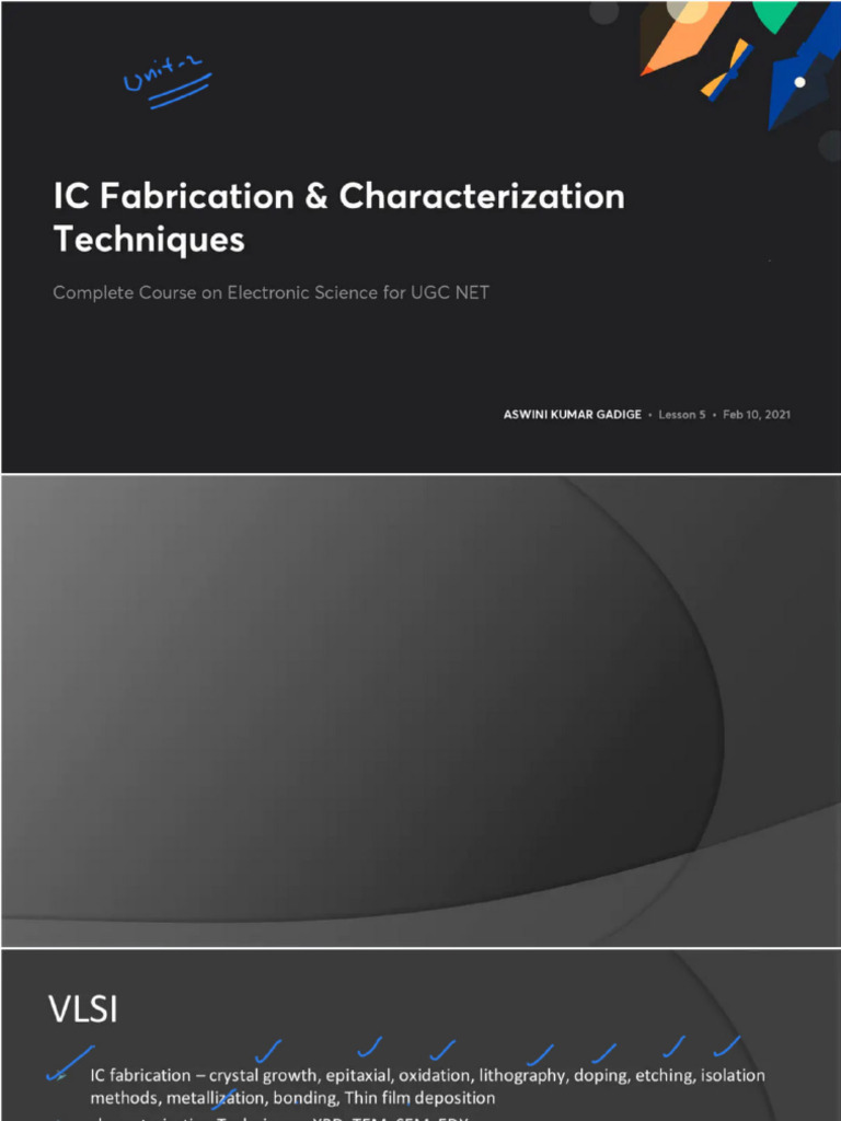 IC Fabrication Characterization Techniques With Anno | PDF