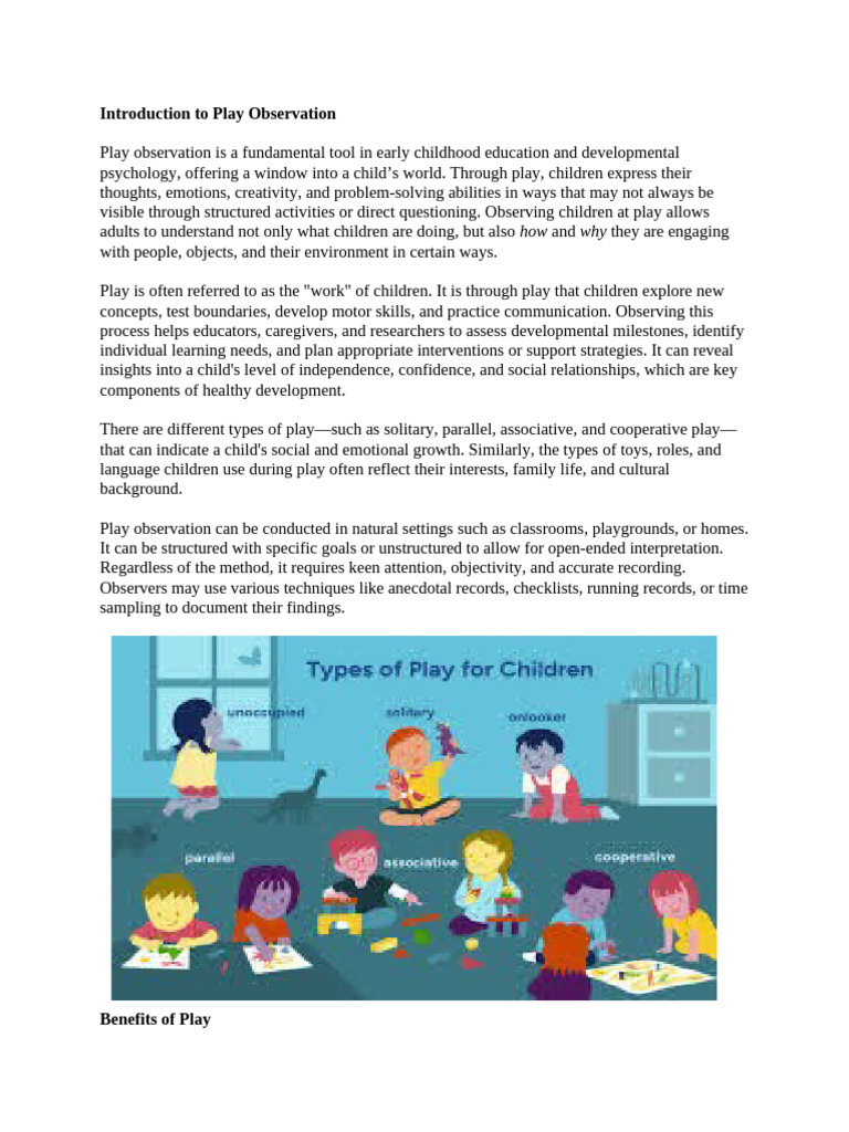 Introduction To Play Observation | PDF | Table Tennis | Cognition