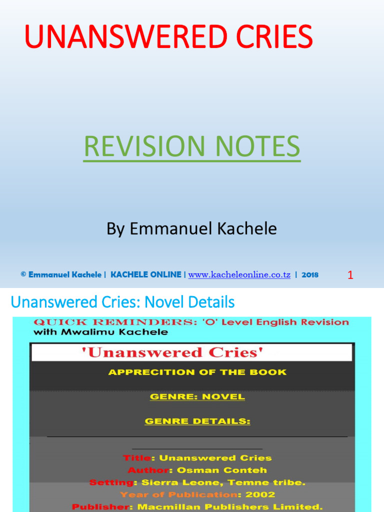 05 Unanswered Cries Revision | PDF | Written Communication | Human Communication