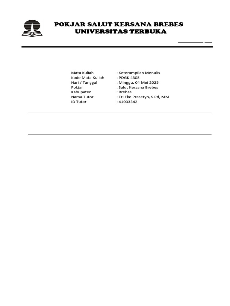 Soal Tugas 1 Keterampilan Menulis | PDF