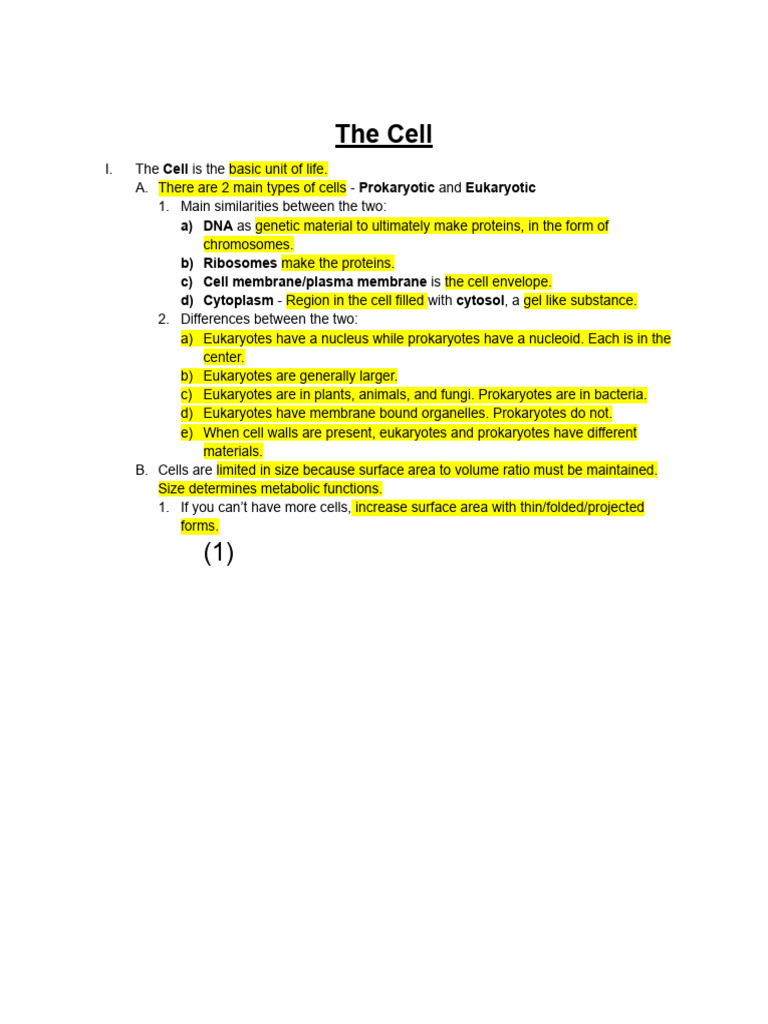 Overview of Cell Types and Structures | PDF