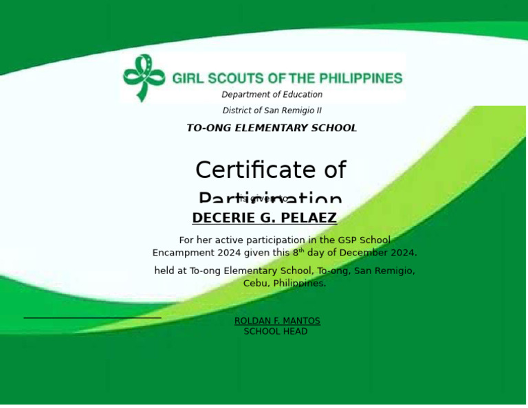 GSP Certificate 2024 | PDF