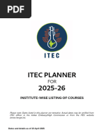ITEC Courses Planner 2025-26 | PDF | Entrepreneurship | Sustainability