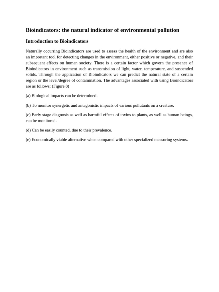 Bioindicators for Environmental Health | PDF