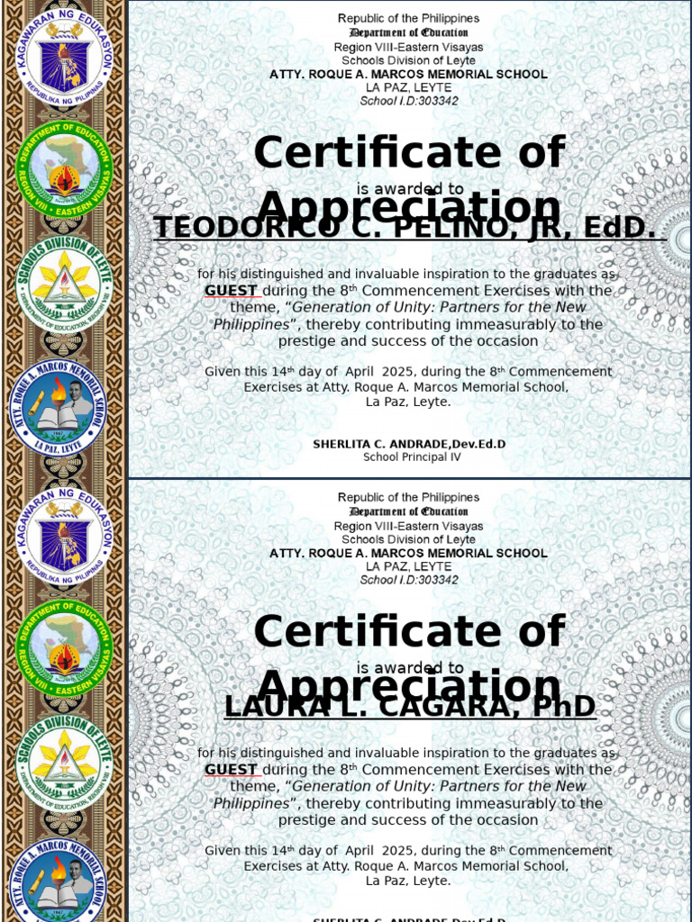 Certificate of Appreciation For Guest | PDF