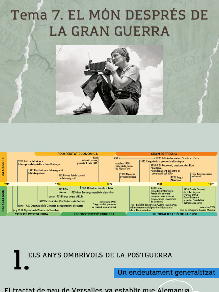 HMC. BATX1. Tema 7. El Món Desprès de La Gran Guerra | PDF