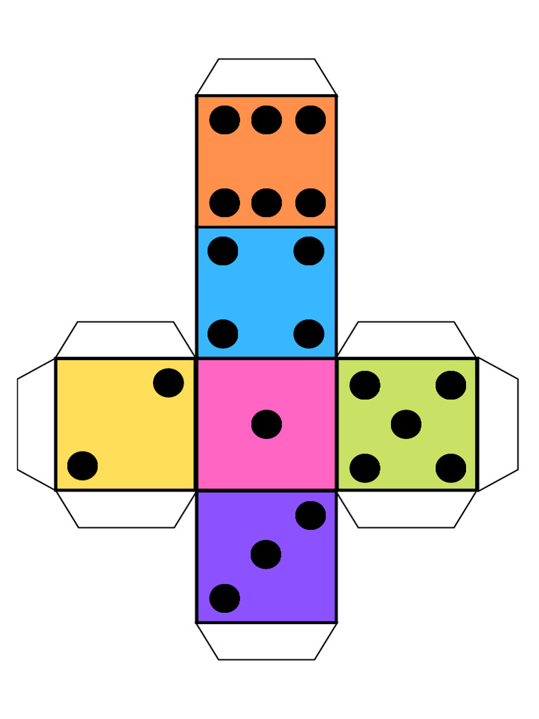 Dice Colorful Cube Net | PDF