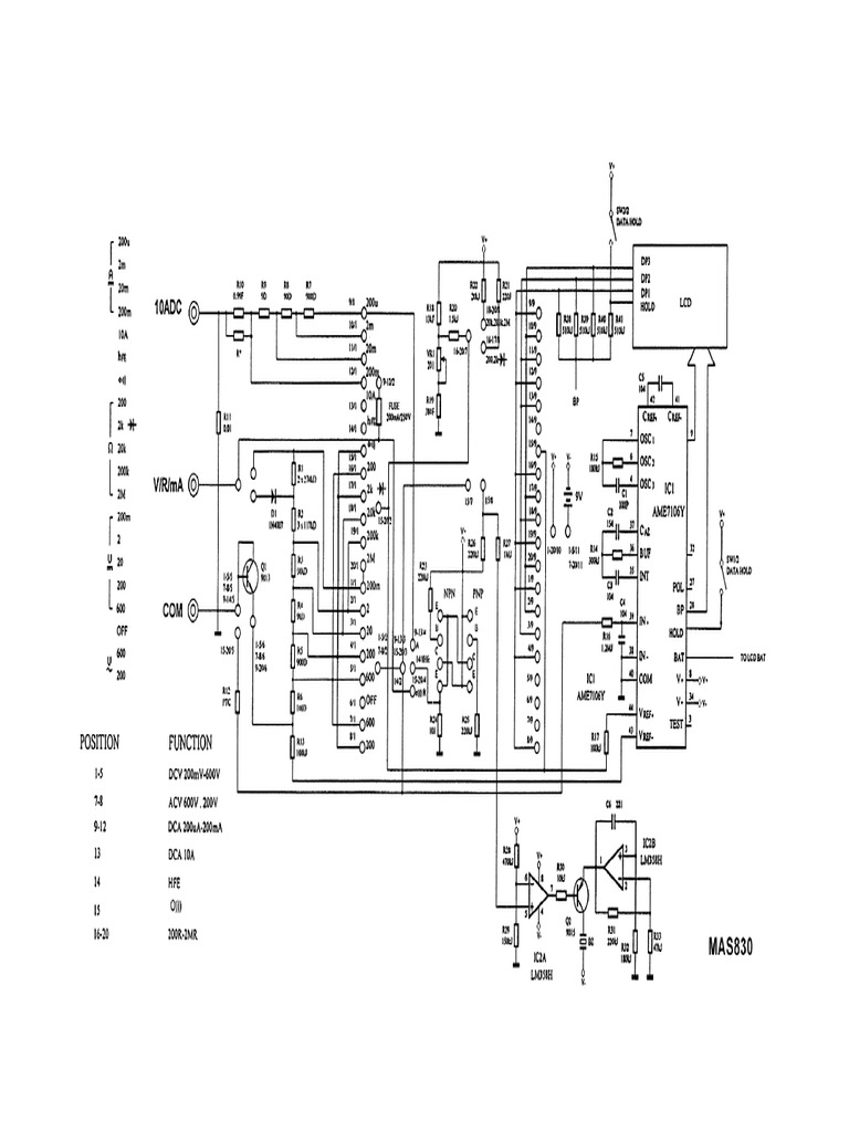 Ma-S830 Digital Multimeter SCH | PDF