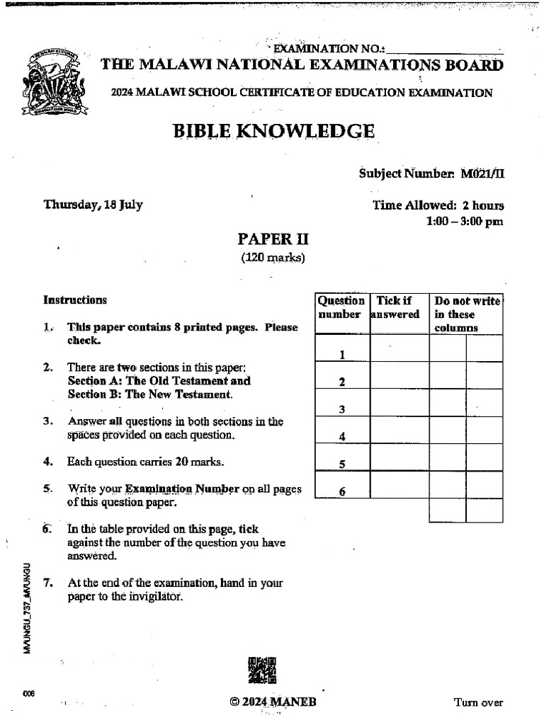 BK 2024 Paper 2 | PDF