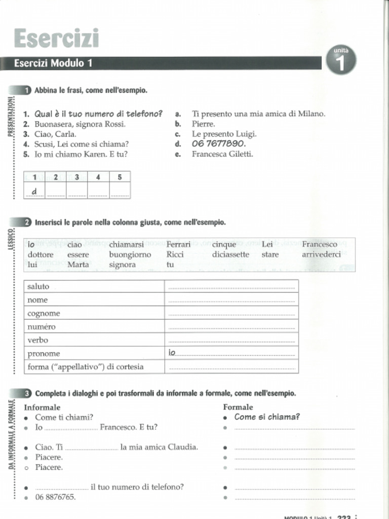 Esercizi A1 | PDF