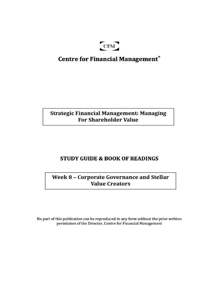 Week 8 Reading Material | PDF | Corporate Governance | Warren Buffett