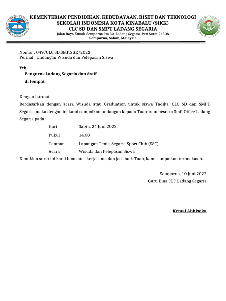 049-Surat Undangan Manager | PDF