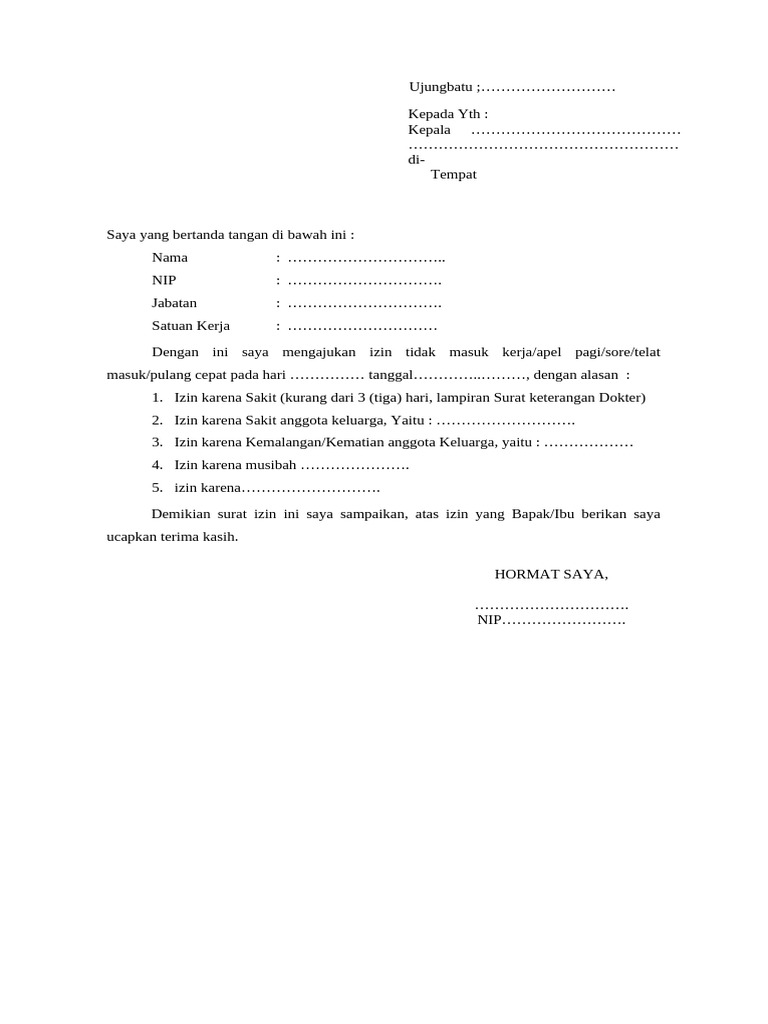 Format Surat Izin | PDF