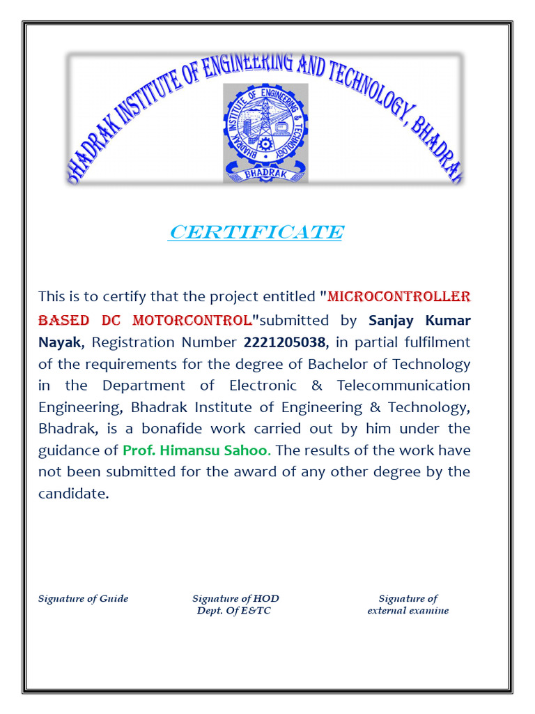 Project Certificate 1-1 | PDF