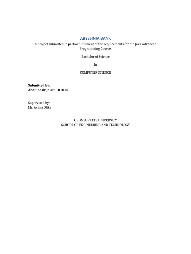 Bank Management System Abdulnasir | PDF | Databases | Java (Programming ...