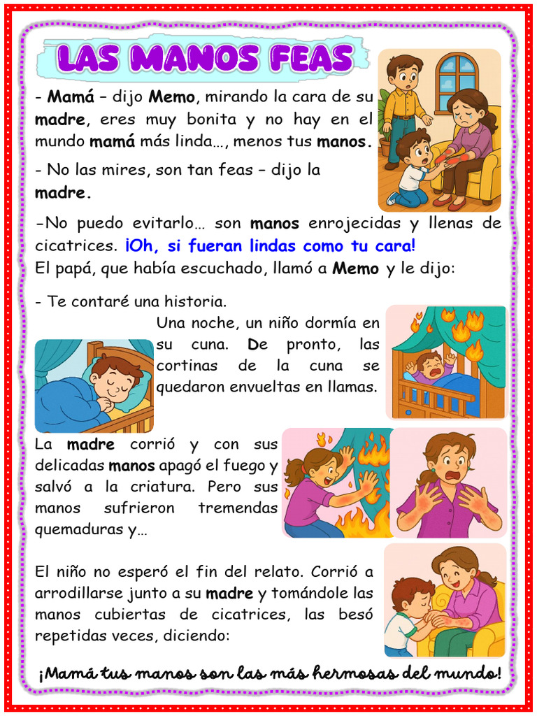 Ficha Las Manos Feas de Mamà Maestra Janet | PDF