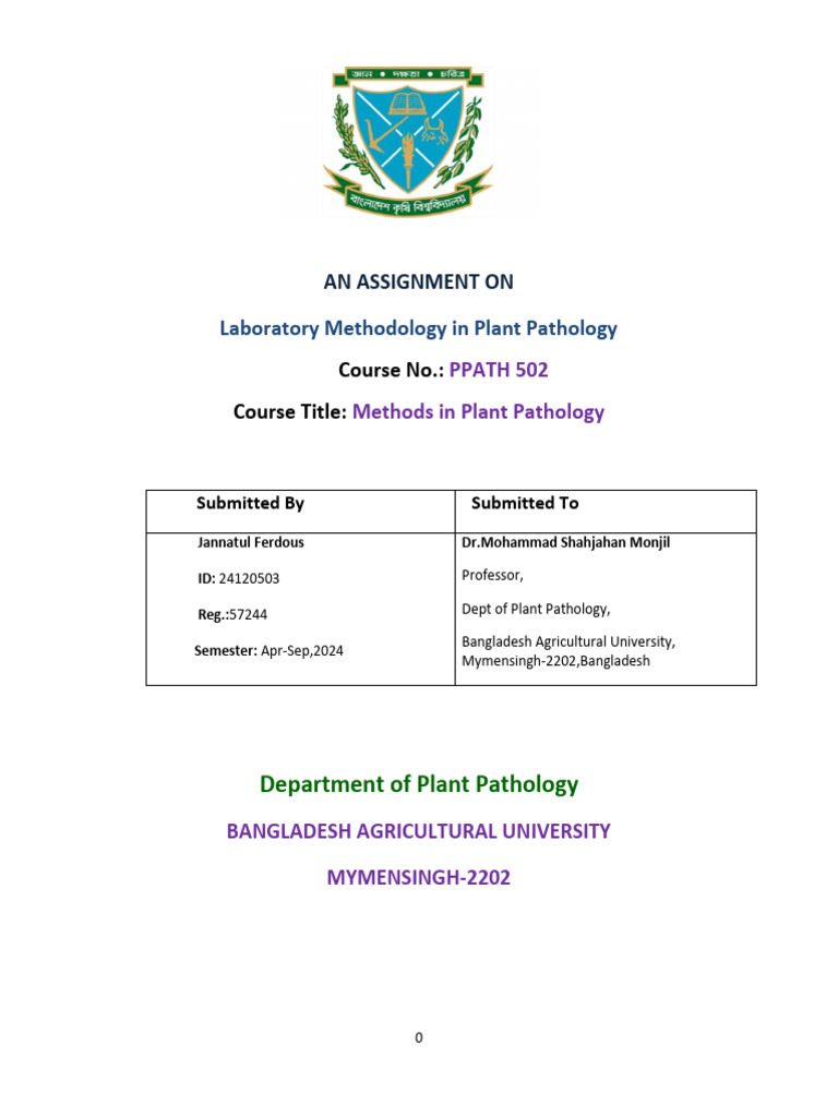 Laboratory Methodology in Plant Pathology | PDF | Molecular Biology ...