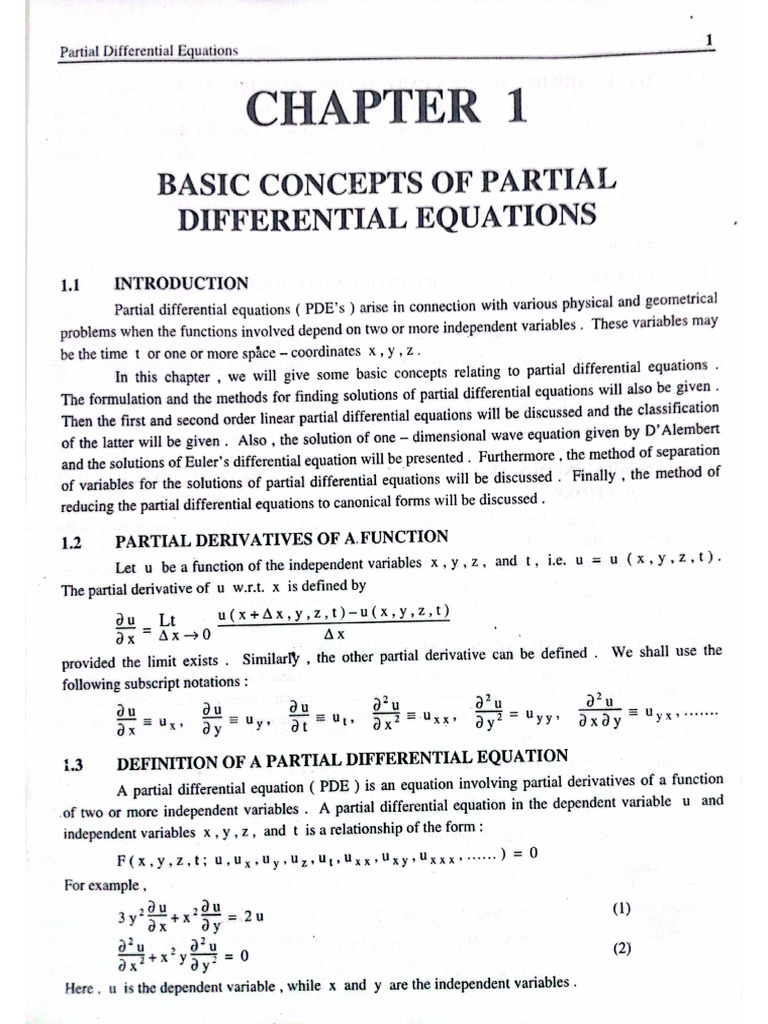 Chapter 01 PDE | PDF