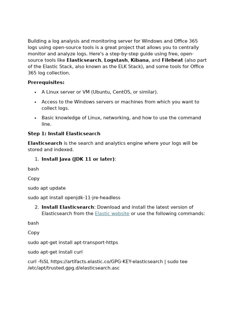 Office 365 Log Analysis Setup Guide | PDF | Computer Cluster | Server ...
