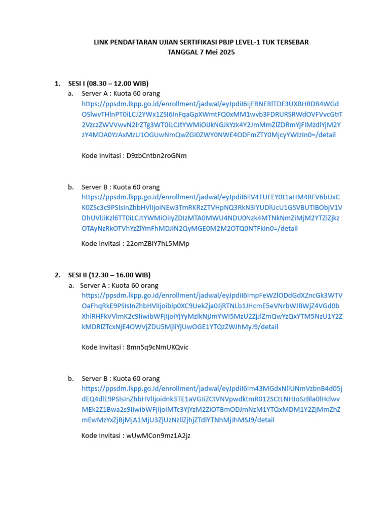Link Pendaftaran Ukom - 07052025 | PDF