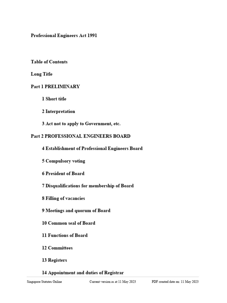 Professional Engineers Act 1991 | PDF | Partnership | Engineer