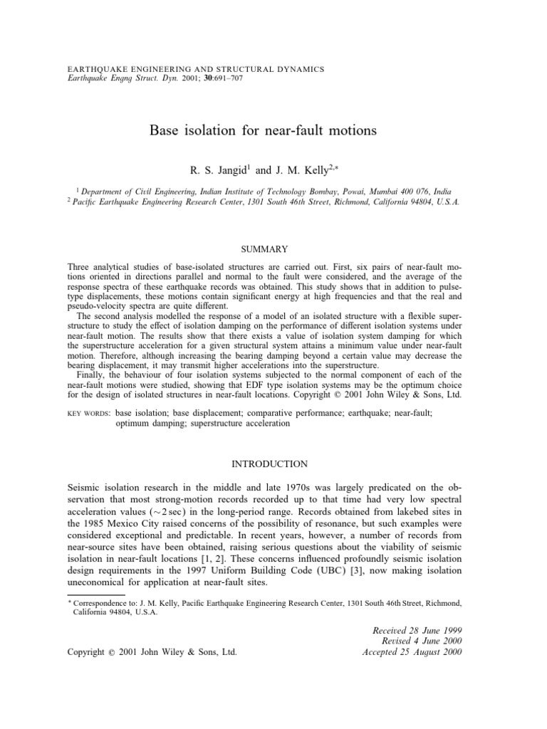 Base Isolation in Near-Fault Earthquakes | PDF | Earthquake Engineering ...