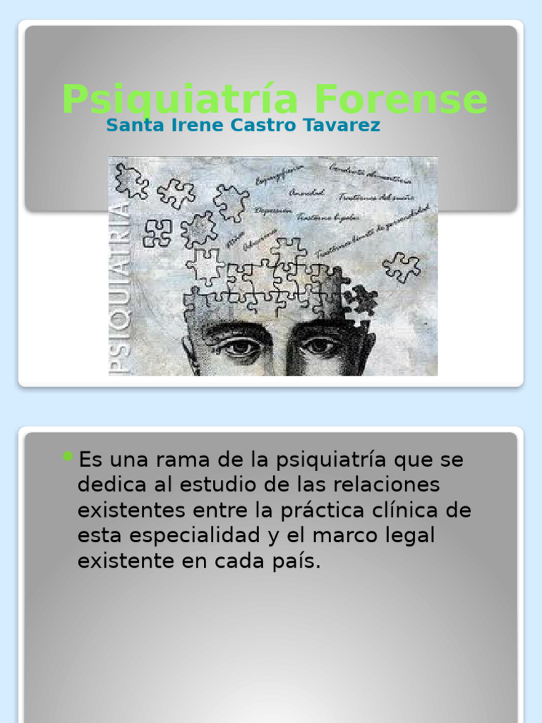 Tema 36 Psiquiatria Forense | PDF | Trastorno mental | Psiquiatría