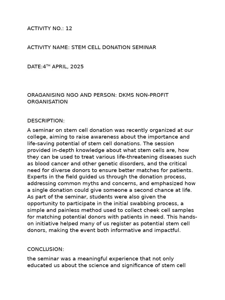 12. STEM CELL DONATION [NSS] | PDF