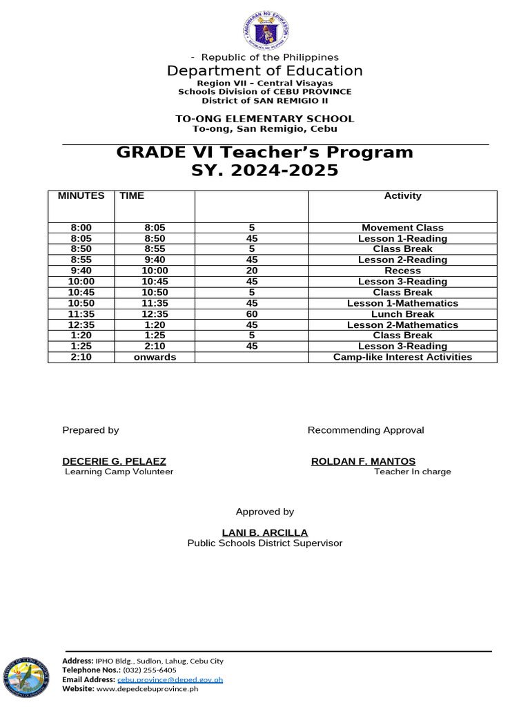 NLC Class Program TO ONG | PDF | Behavior Modification | Social Institutions