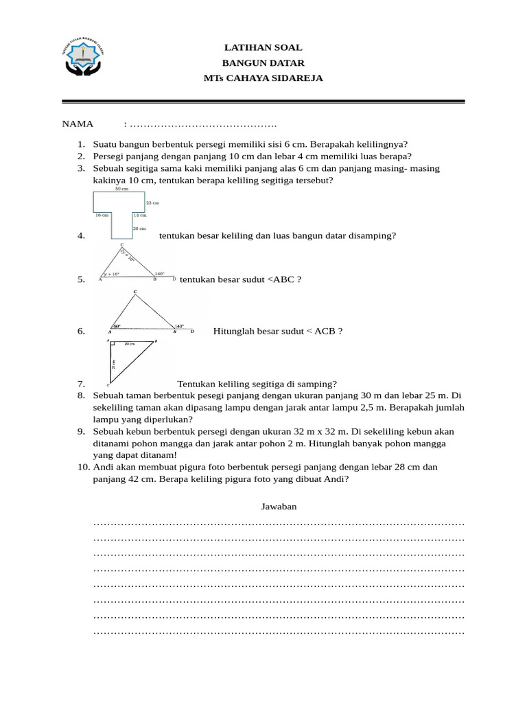 Latihan Soal MTK Bangun Datar | PDF