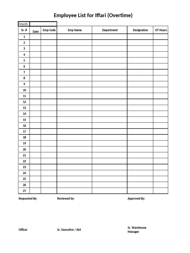 OT Approval Sheet | PDF