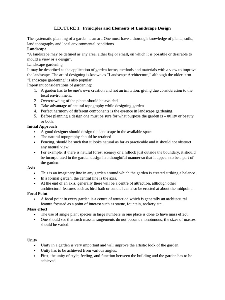 Principles and Elements of Landscape Design | PDF | Grafting | Seed