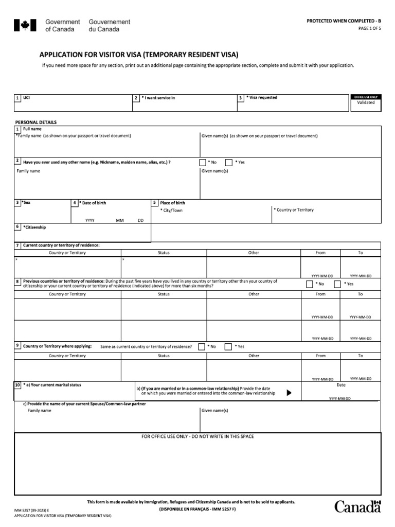 IMM 5257 Form Download 2023 | PDF
