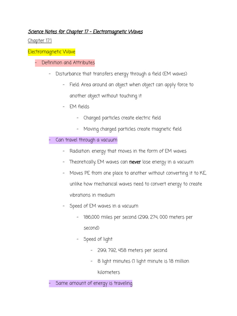 Science_Study_Guide_-_Chapter_17_Test | PDF | Electromagnetic Radiation ...