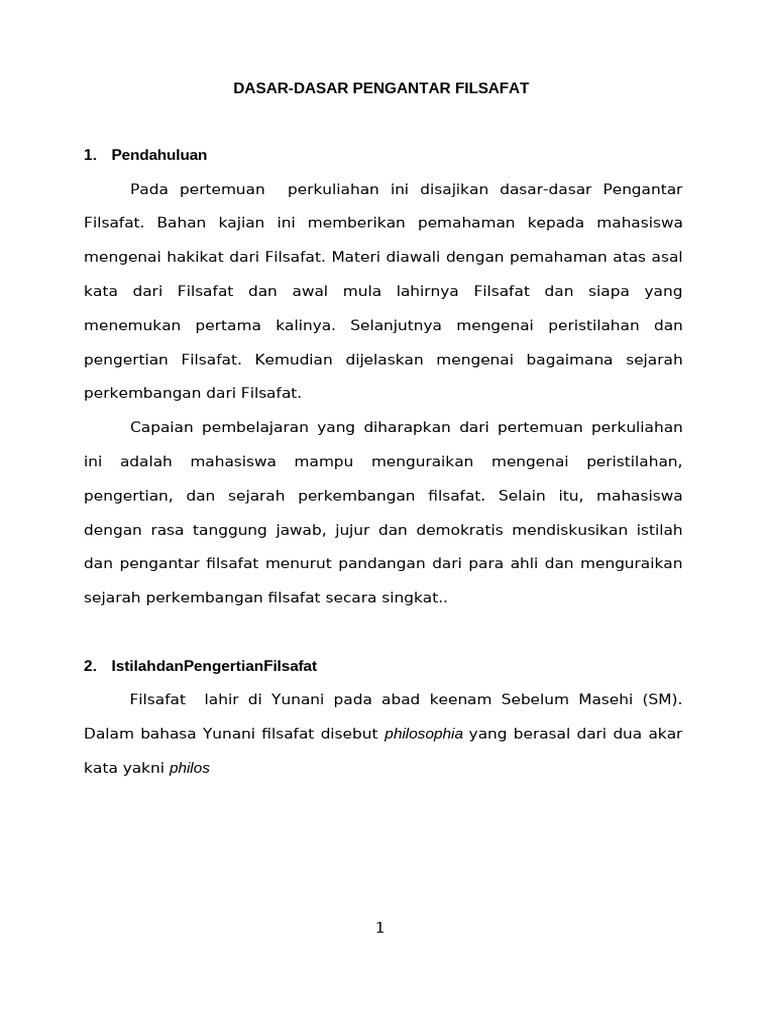 Dasar-Dasar Pengantar Filsafat | PDF