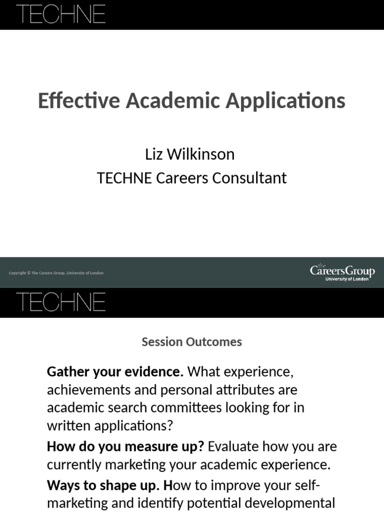 TECHNE Academic Applications | PDF | Lecturer | Doctor Of Philosophy
