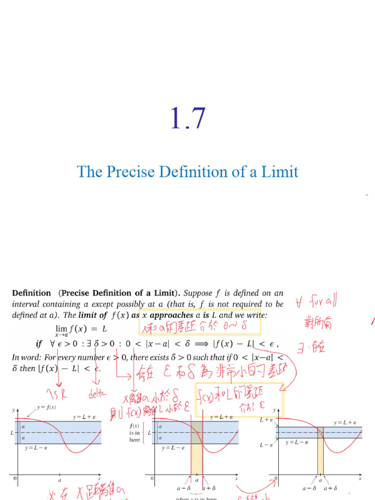 1.7 Precise Definition of A Limit | PDF
